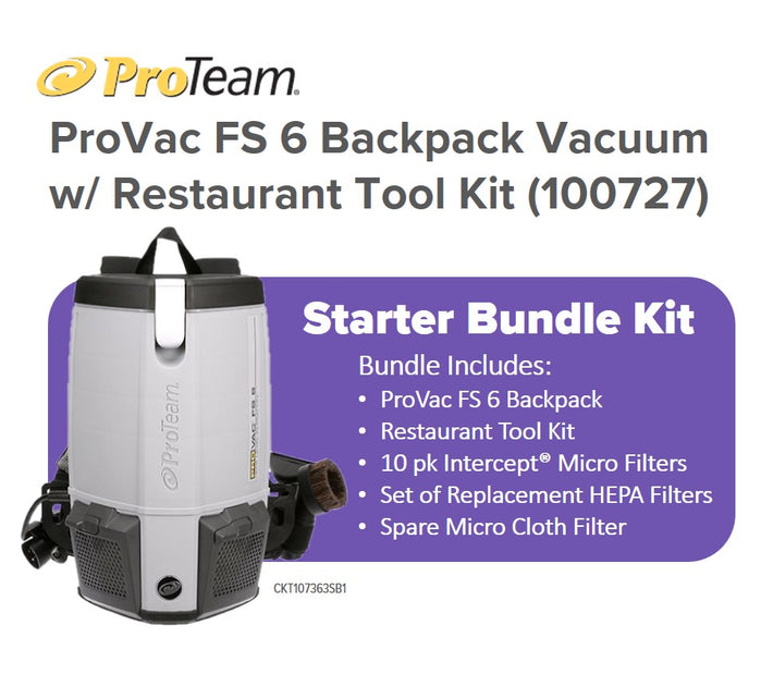 ProVac FS 6 Backpack w/ Restaurant Tool Kit and Starter Bundle Kit ...